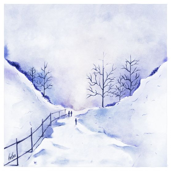 watercolor winter landscape