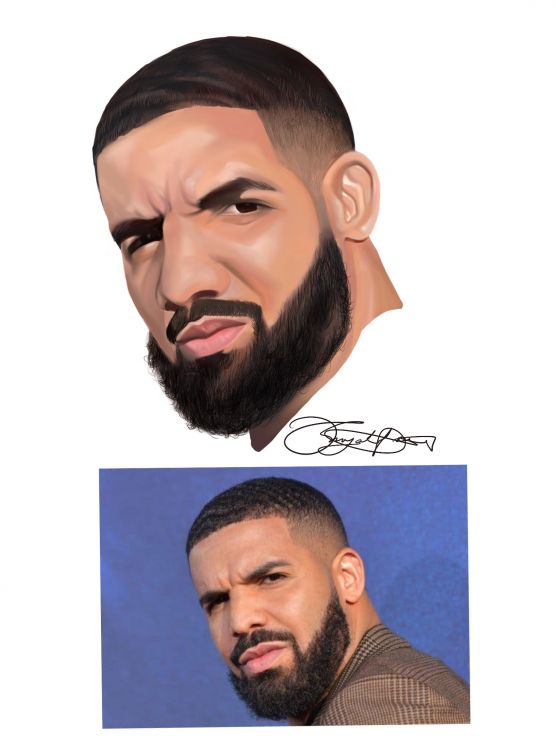 Drawing Drake, face rendering