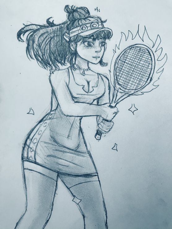 Mage head plays tennis