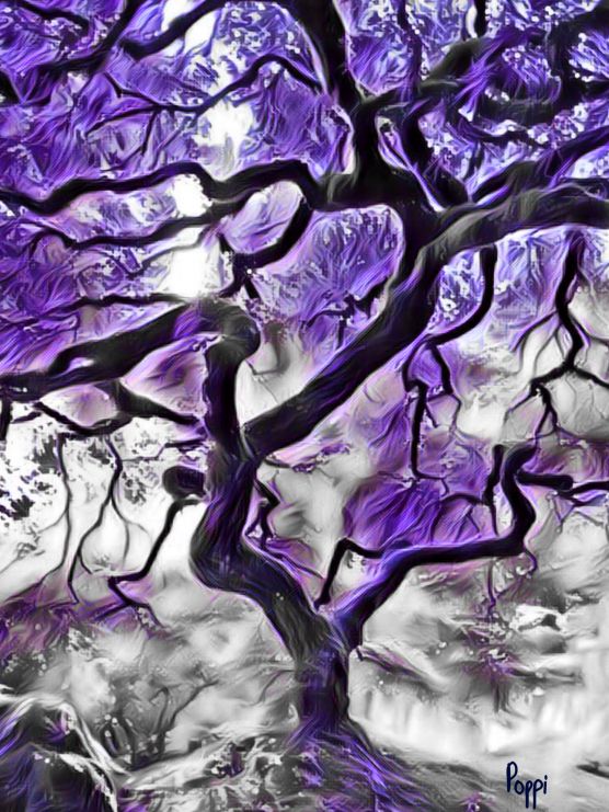 purple tree art