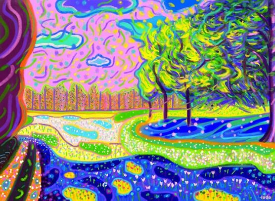 Fields and walnut trees