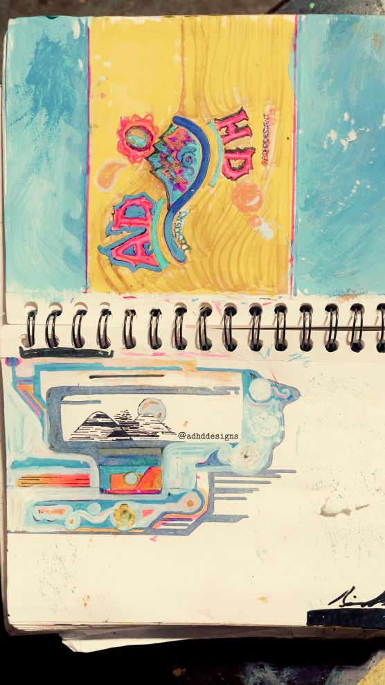 Abstract(ish) drawings // blue