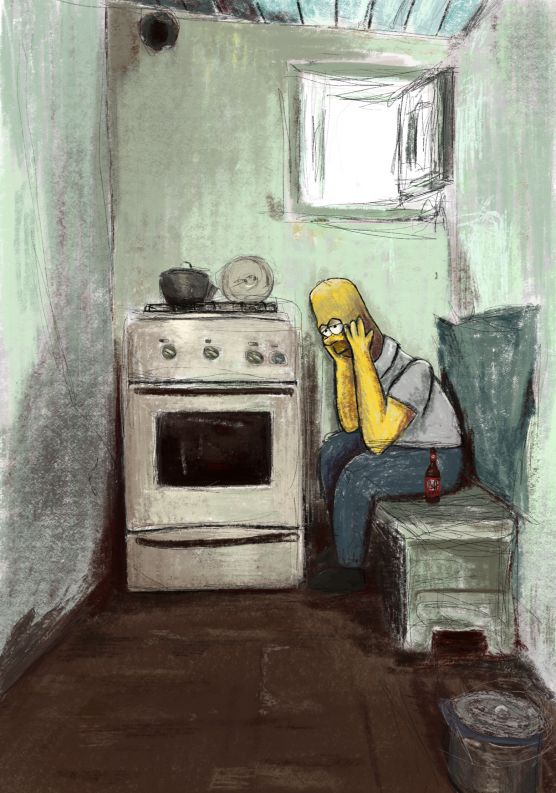 Homer alone