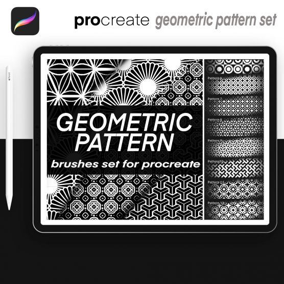 24 Geometric Brushes Set for Pro