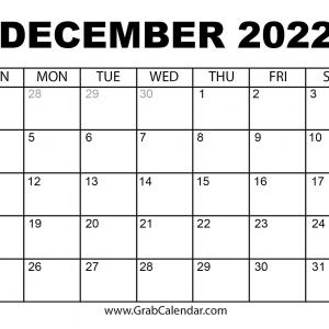 December 2022 Calendar