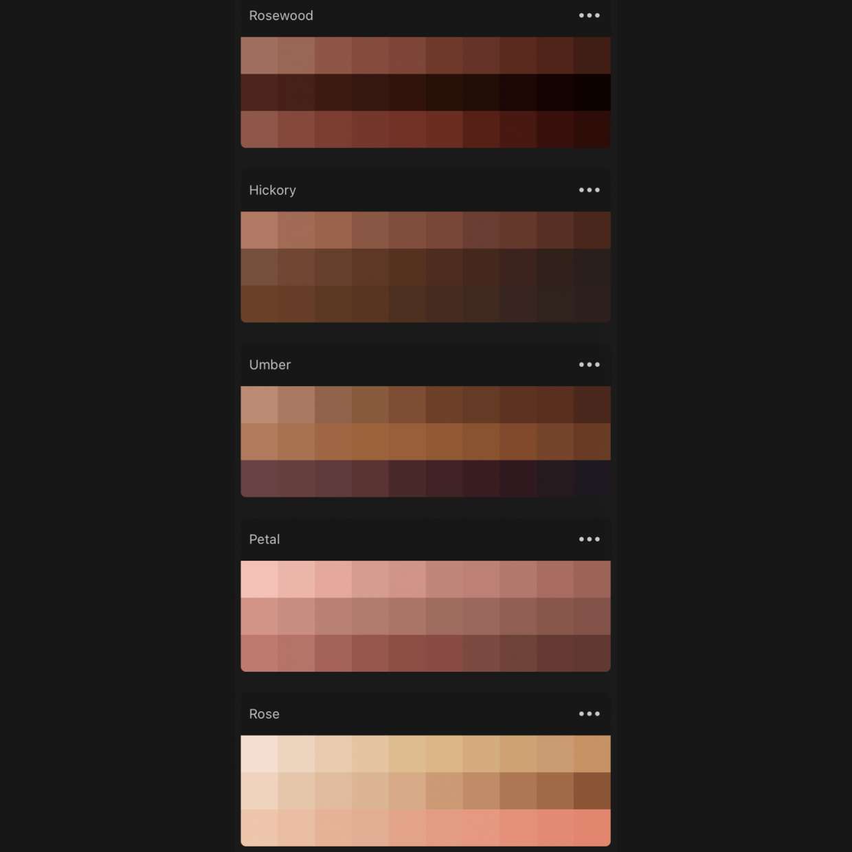 Skin Tones Colour Palette