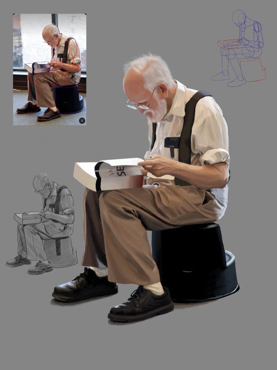 Old man reading