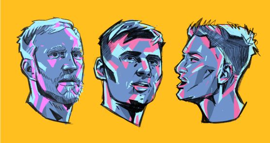 Litho Football Team Trio